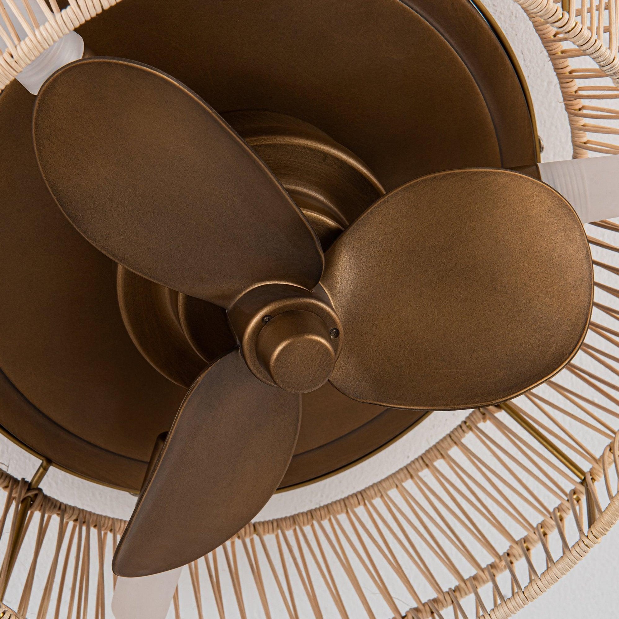 14" Farmhouse DC Motor Flush Mount Reversible Iron Ceiling Fan with LE ...