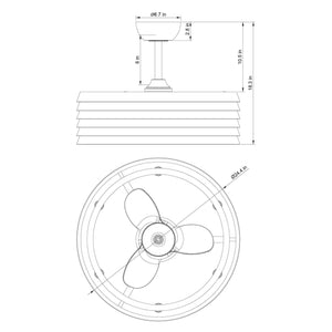 24" Rustic DC Motor Downrod Mount Reversible Fandelier Ceiling Fan with ...