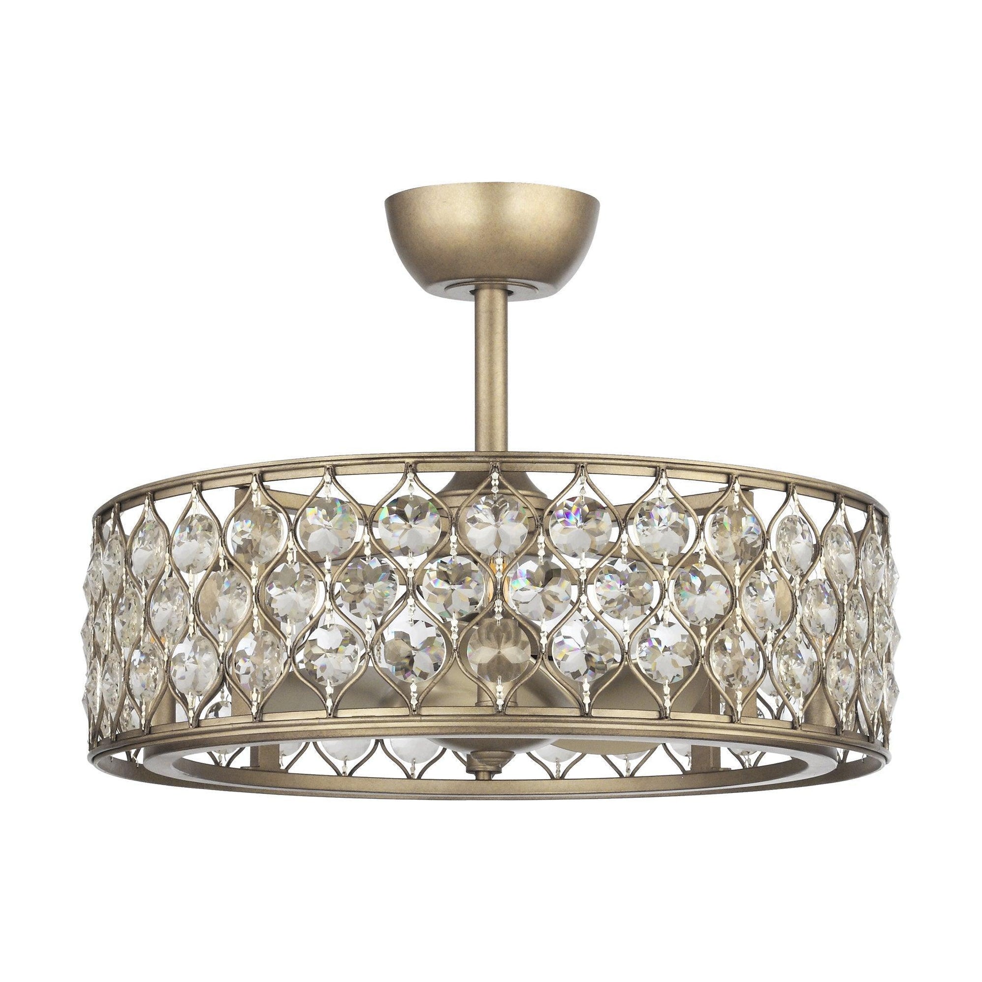 25" Modern DC Motor Downrod Mount Reversible Crystal Fandelier Ceiling ...