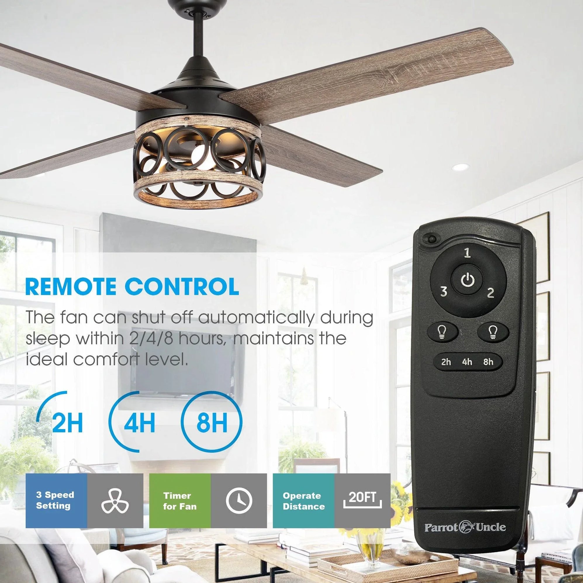 52" Kashmir Farmhouse Downrod Mount Reversible Ceiling Fan with Lighti ...