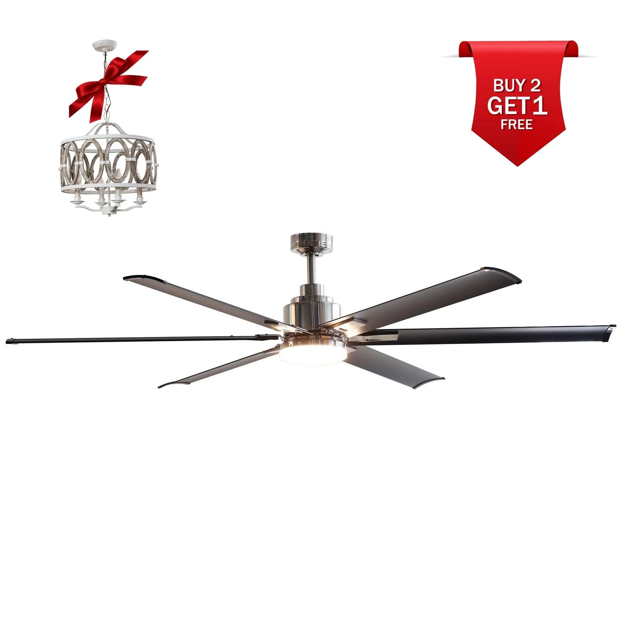 72" Bankston Modern DC Motor Downrod Mount Reversible Ceiling Fan with ...