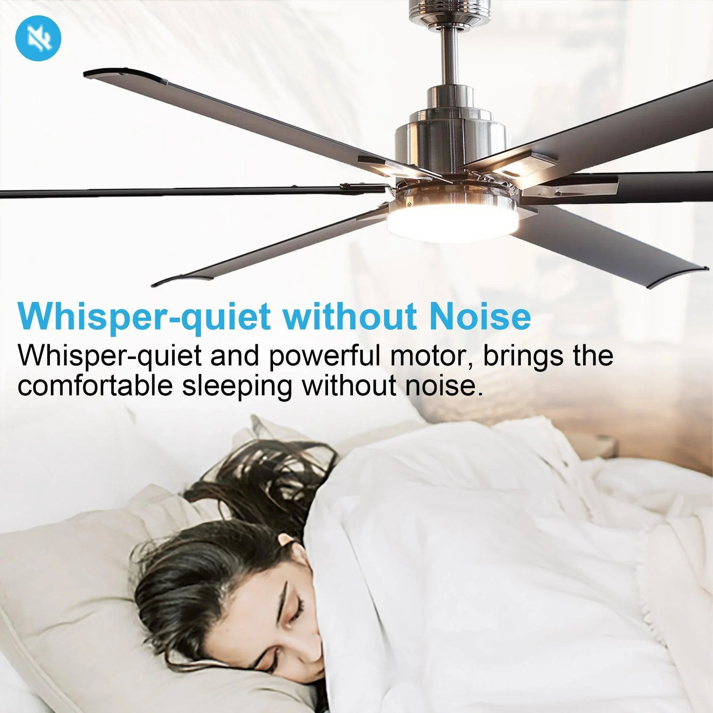 72" Bankston Modern DC Motor Downrod Mount Reversible Ceiling Fan with ...