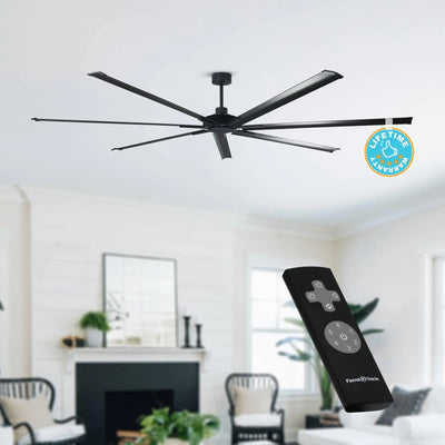 84 Inch 100 Inch Silent Storm Extra Large Ceiling Fan with Remote Cont