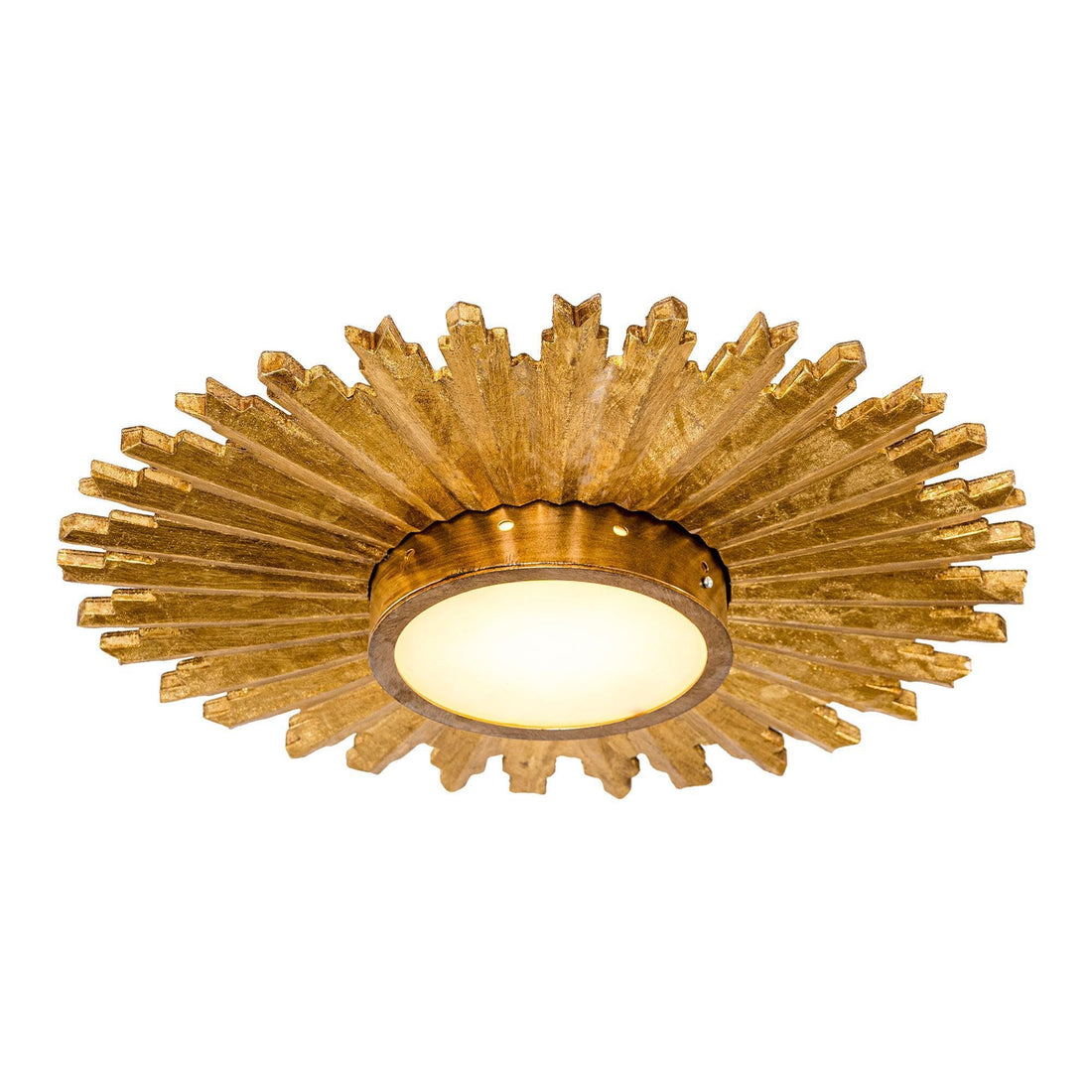 Golden Sunburst Flush Mount LED Lighting—ParrotUncle