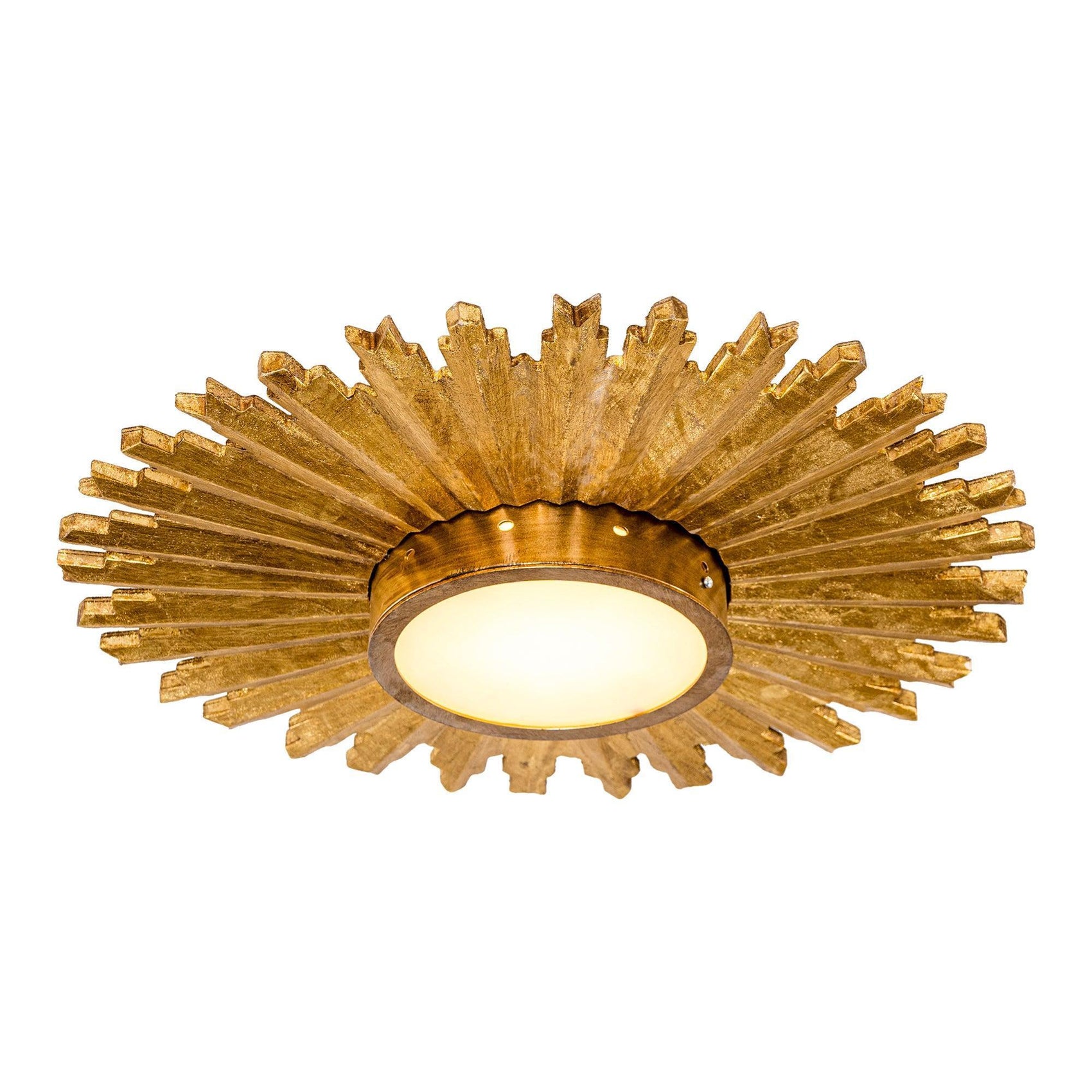Golden Sunburst Flush Mount LED Lighting—ParrotUncle