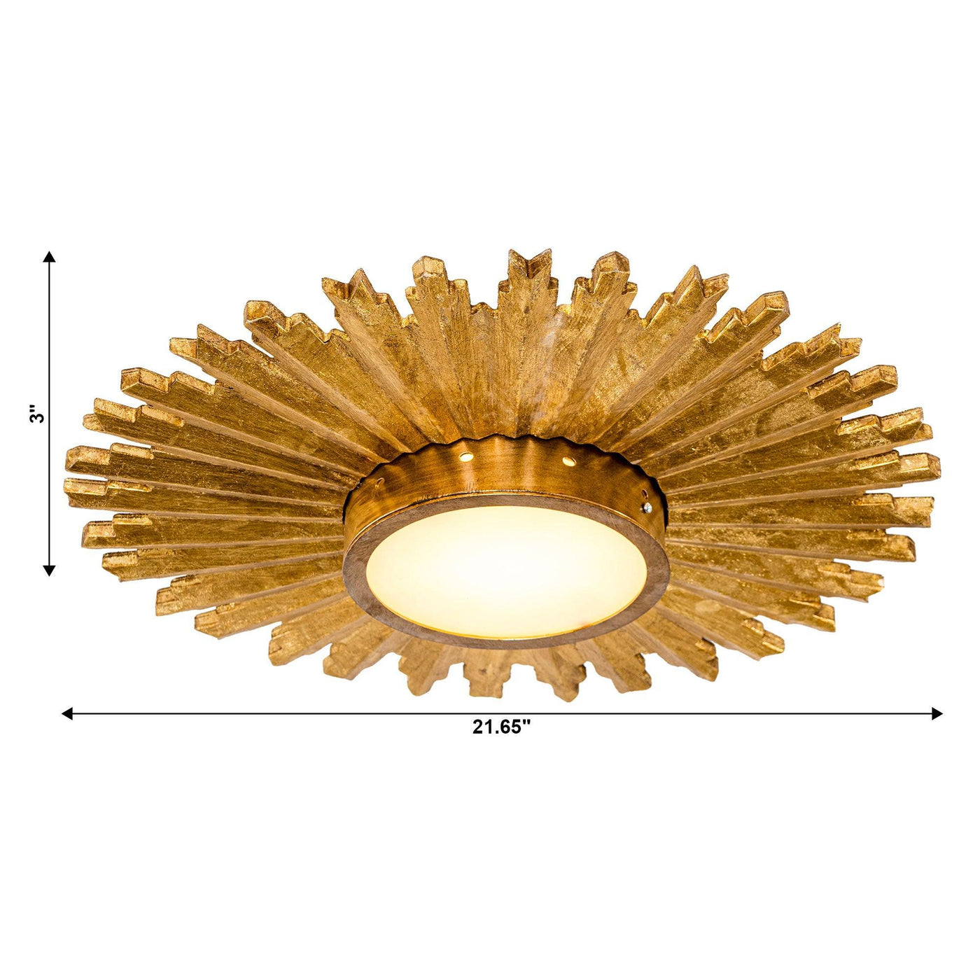 Golden Sunburst Flush Mount LED Lighting — ParrotUncle