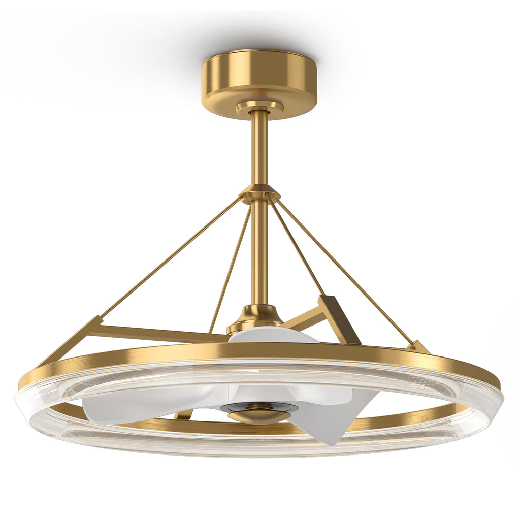 30 Inch Mona Golden Downrod Mount Fandelier with Remote Control