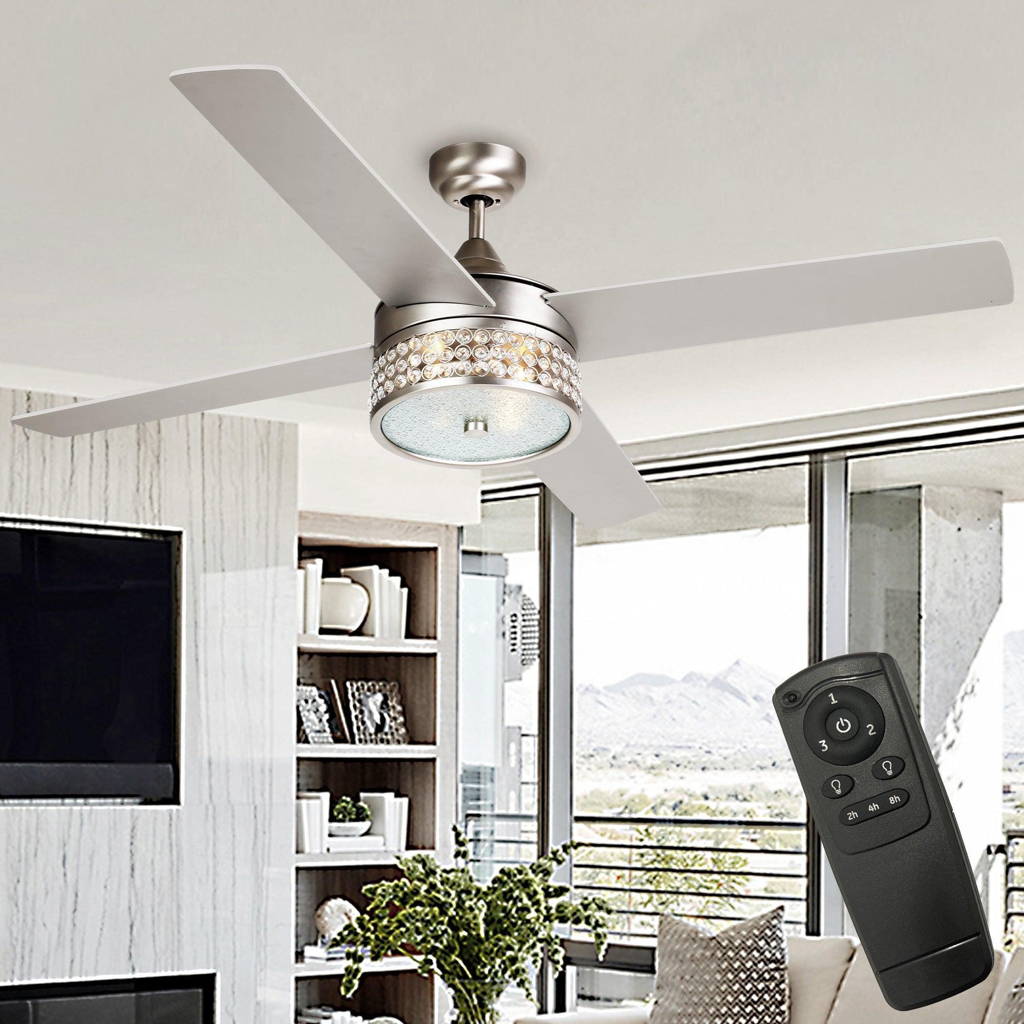 52" Cason Modern Downrod Mount Reversible Ceiling Fan with Lighting and ...