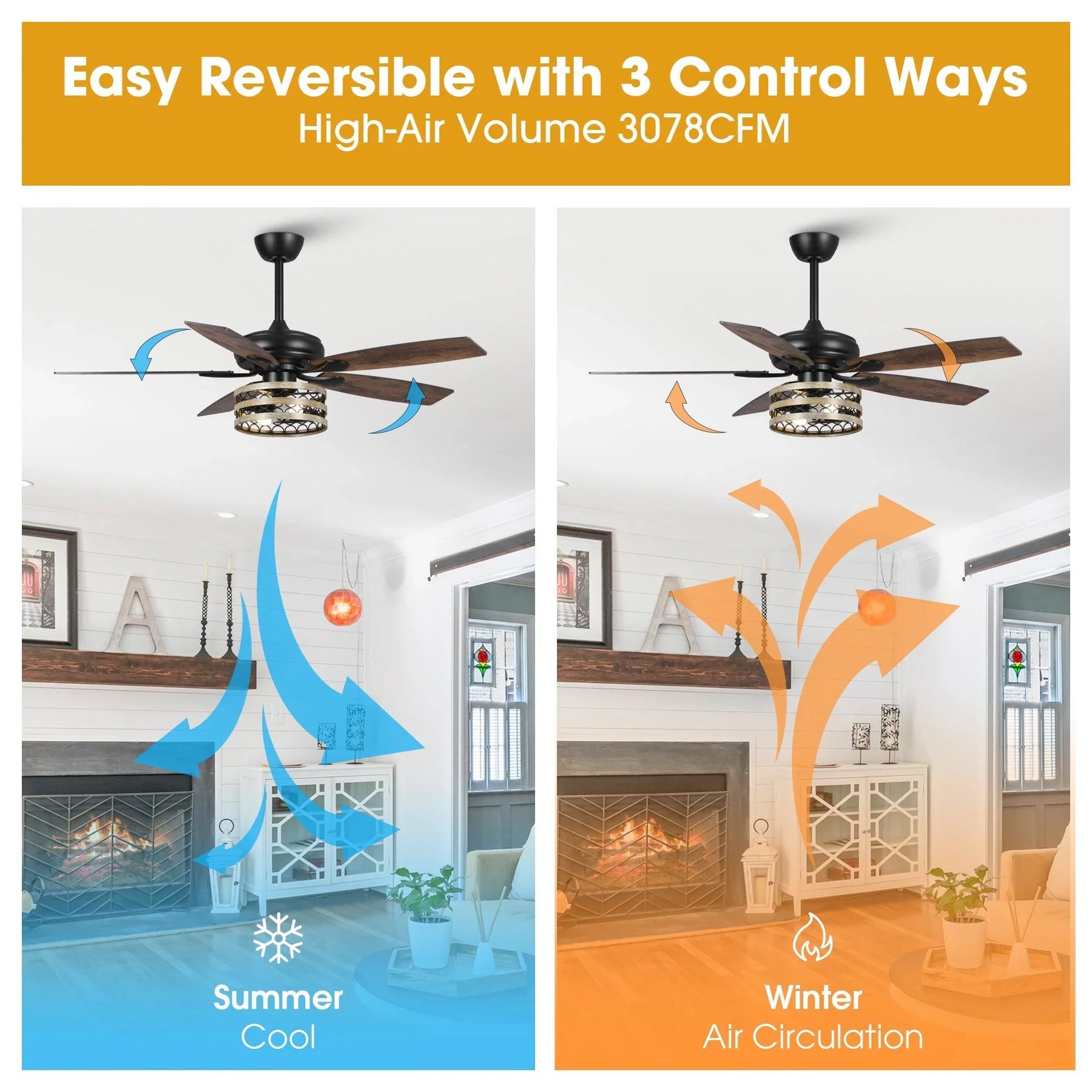 52" Alward Smart Fan with Light Kit and Remote Control — ParrotUncle