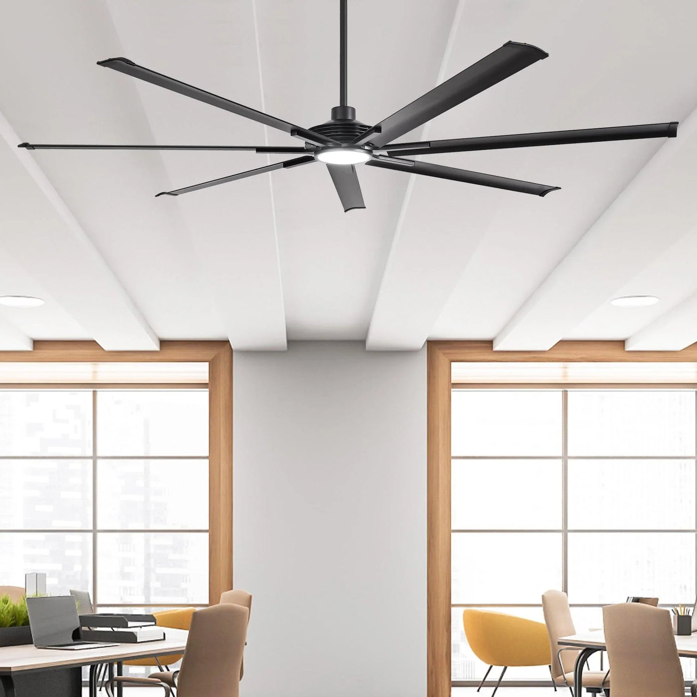 84/100-inch Industrial Ceiling Fan with Light & Remote | ParrotUncle
