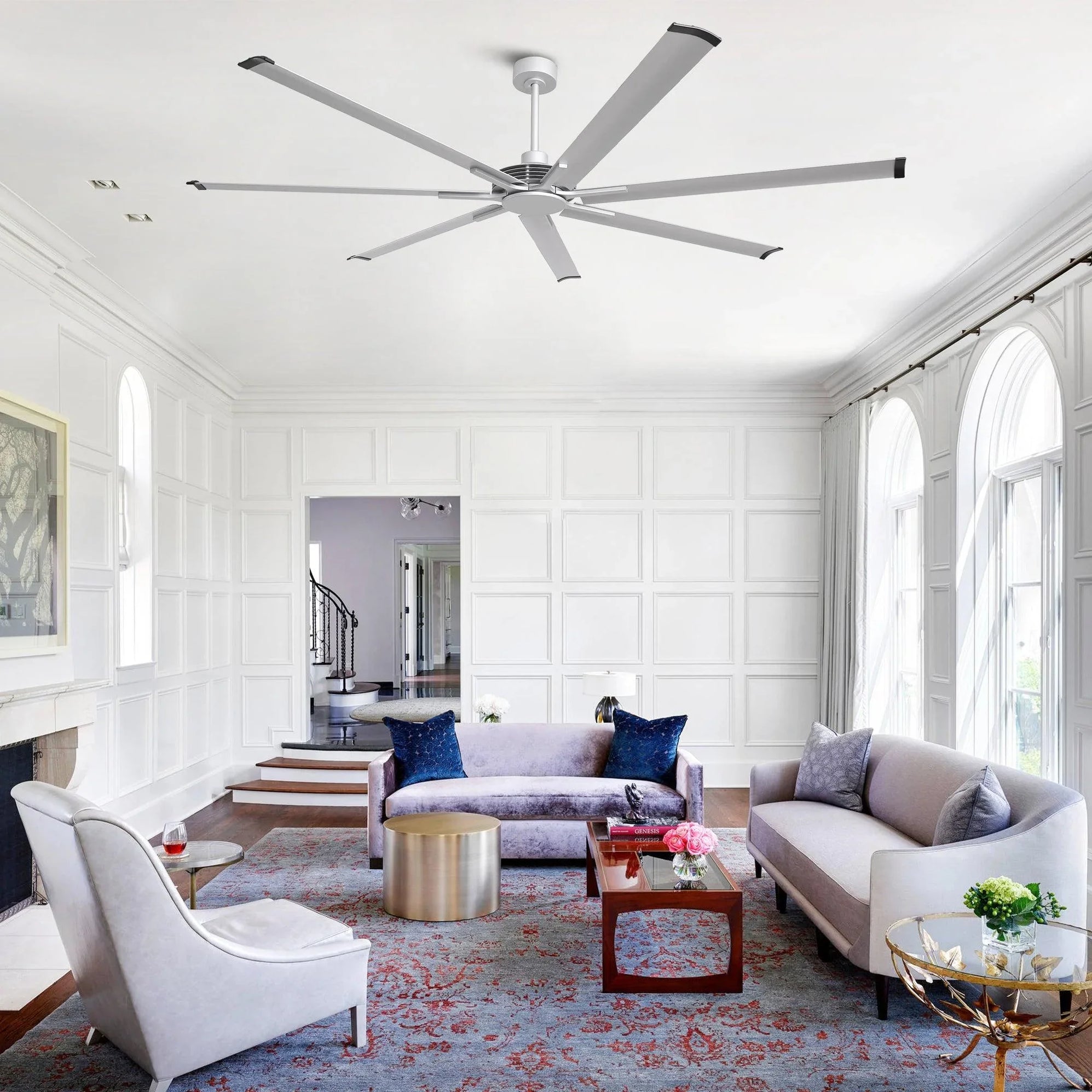 84 Inch 100 Inch Silent Storm Extra Large Ceiling Fan with Remote Cont ...