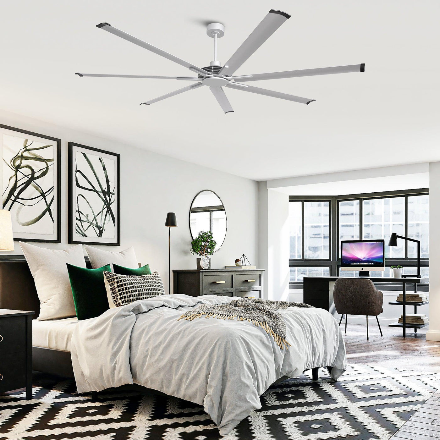 84 Inch 100 Inch Silent Storm Extra Large Ceiling Fan with Remote Cont ...