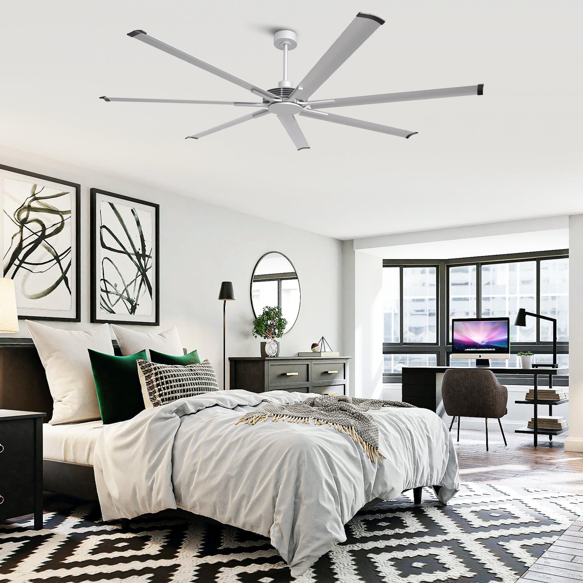 84 Inch 100 Inch Silent Storm Extra Large Ceiling Fan with Remote Cont ...