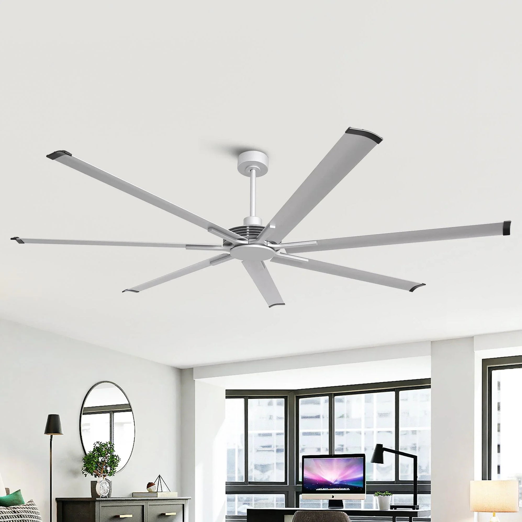 84 Inch 100 Inch Silent Storm Extra Large Ceiling Fan with Remote Cont ...