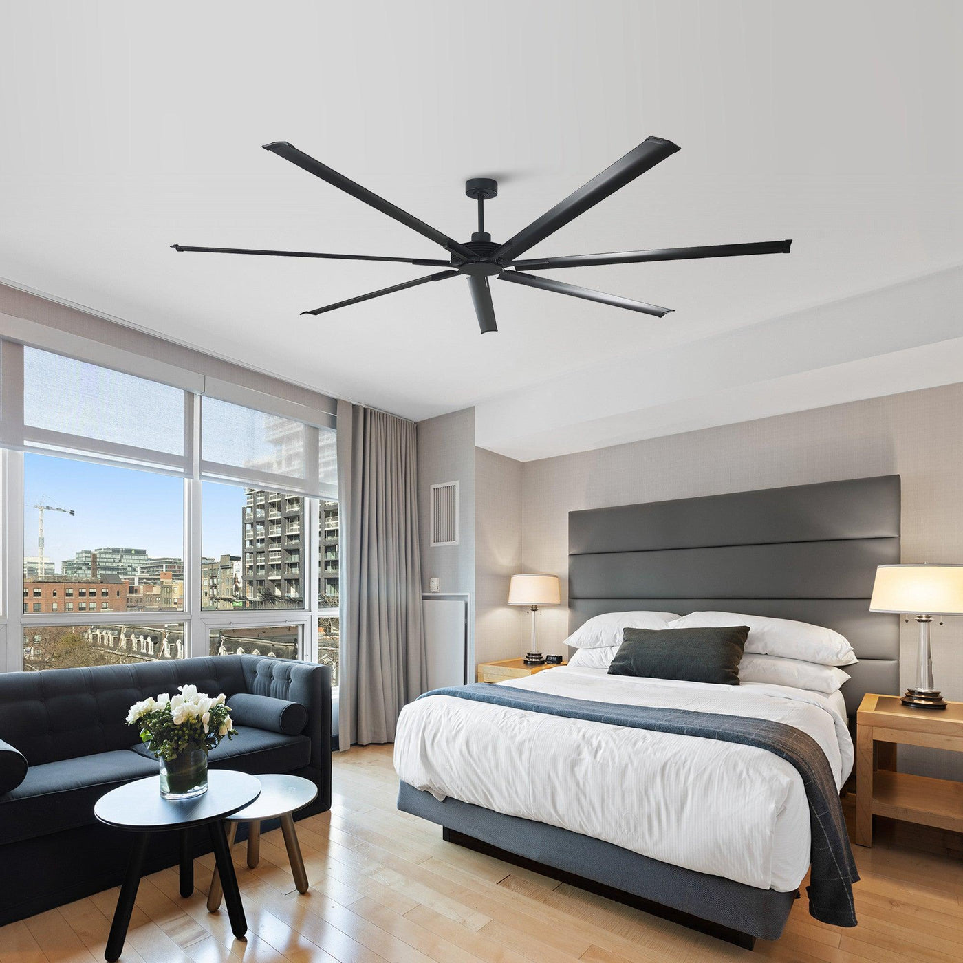 84 Inch 100 Inch Silent Storm Extra Large Ceiling Fan with Remote Cont ...