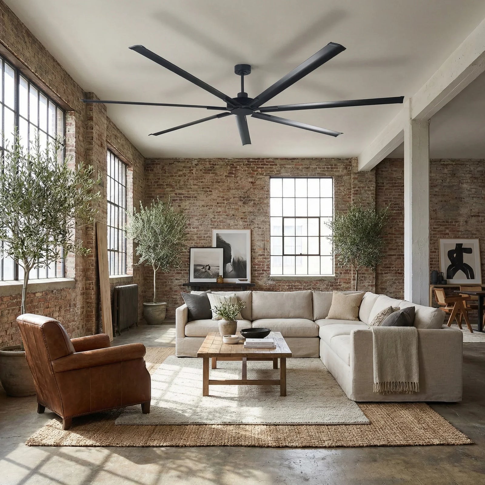 84 Inch 100 Inch Silent Storm Extra Large Ceiling Fan with Remote Cont