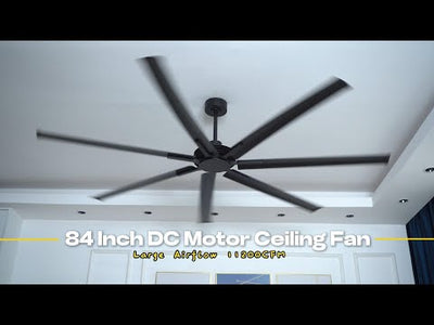 84" or 100" Industrial Extra Large Ceiling Fan with Remote Control ...