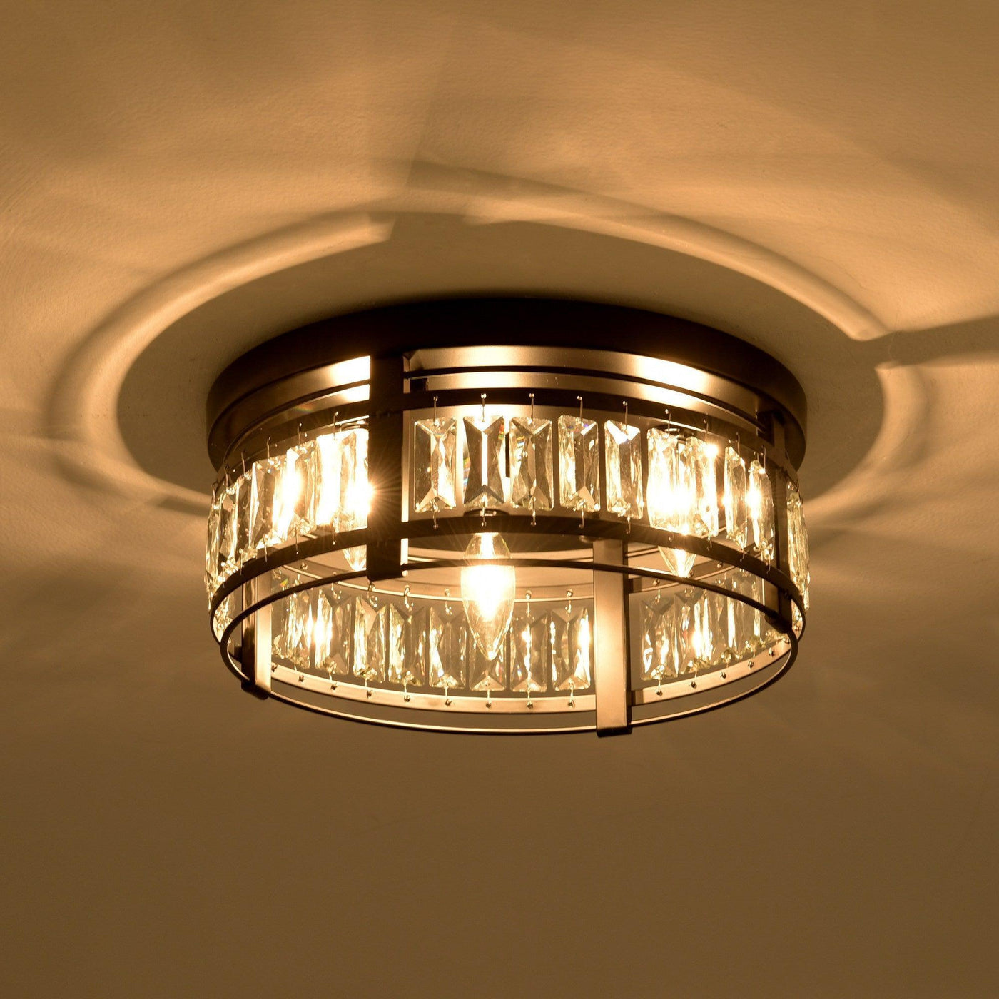 3-Light Modern Crystal Flush Mount Ceiling Light | Parrot Uncle