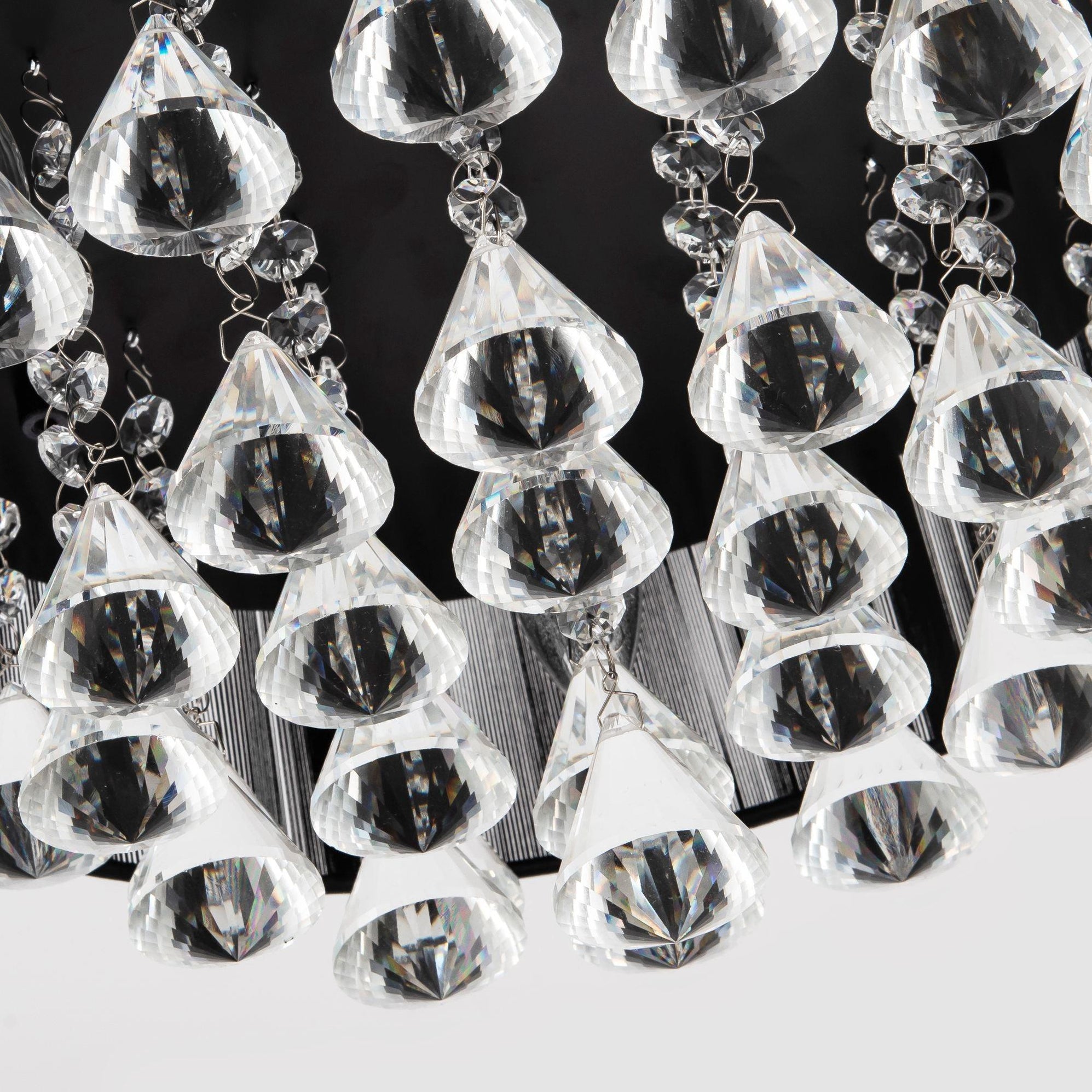 36" Bangaiore Modern Downrod Mount Crystal Ceiling Fan with Lighting a ...