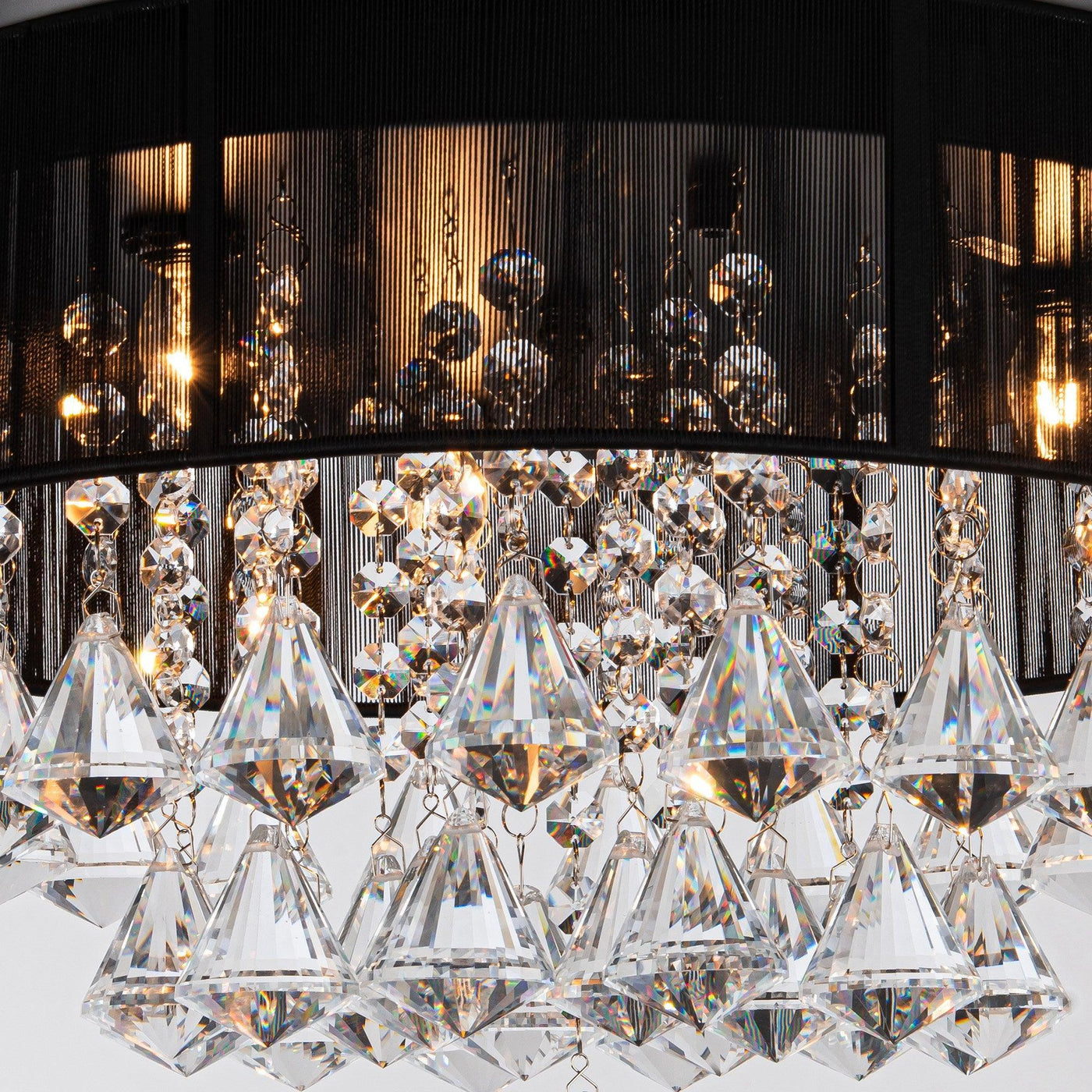 36" Bangaiore Modern Downrod Mount Crystal Ceiling Fan with Lighting a ...