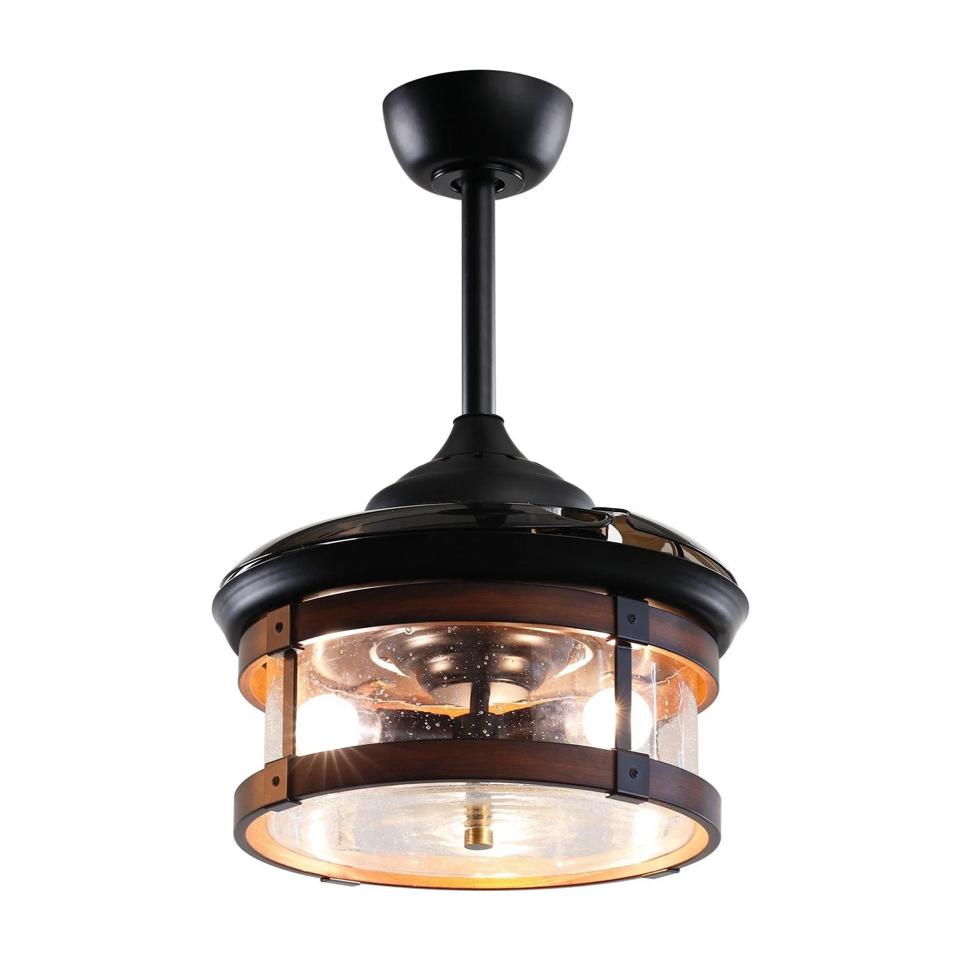 36" Caselli Traditional Downrod Mount Ceiling Fan with Lighting and ...
