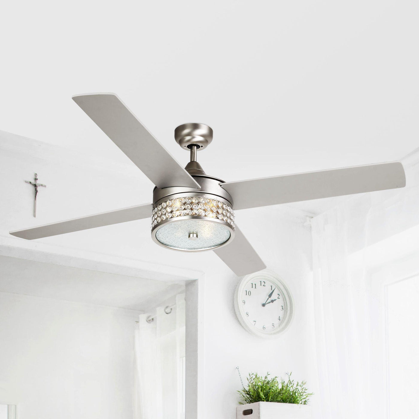 52" Cason Modern Downrod Mount Reversible Ceiling Fan with Lighting and ...