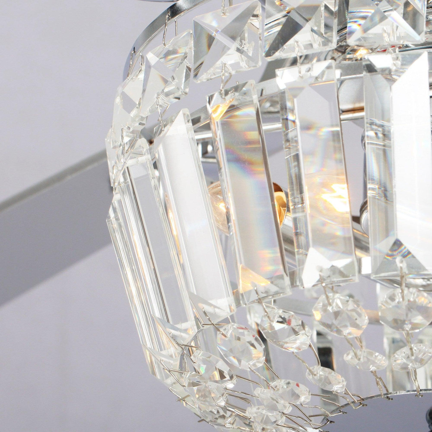 52" Ganga Modern Downrod Mount Reversible Crystal Ceiling Fan with Lig ...