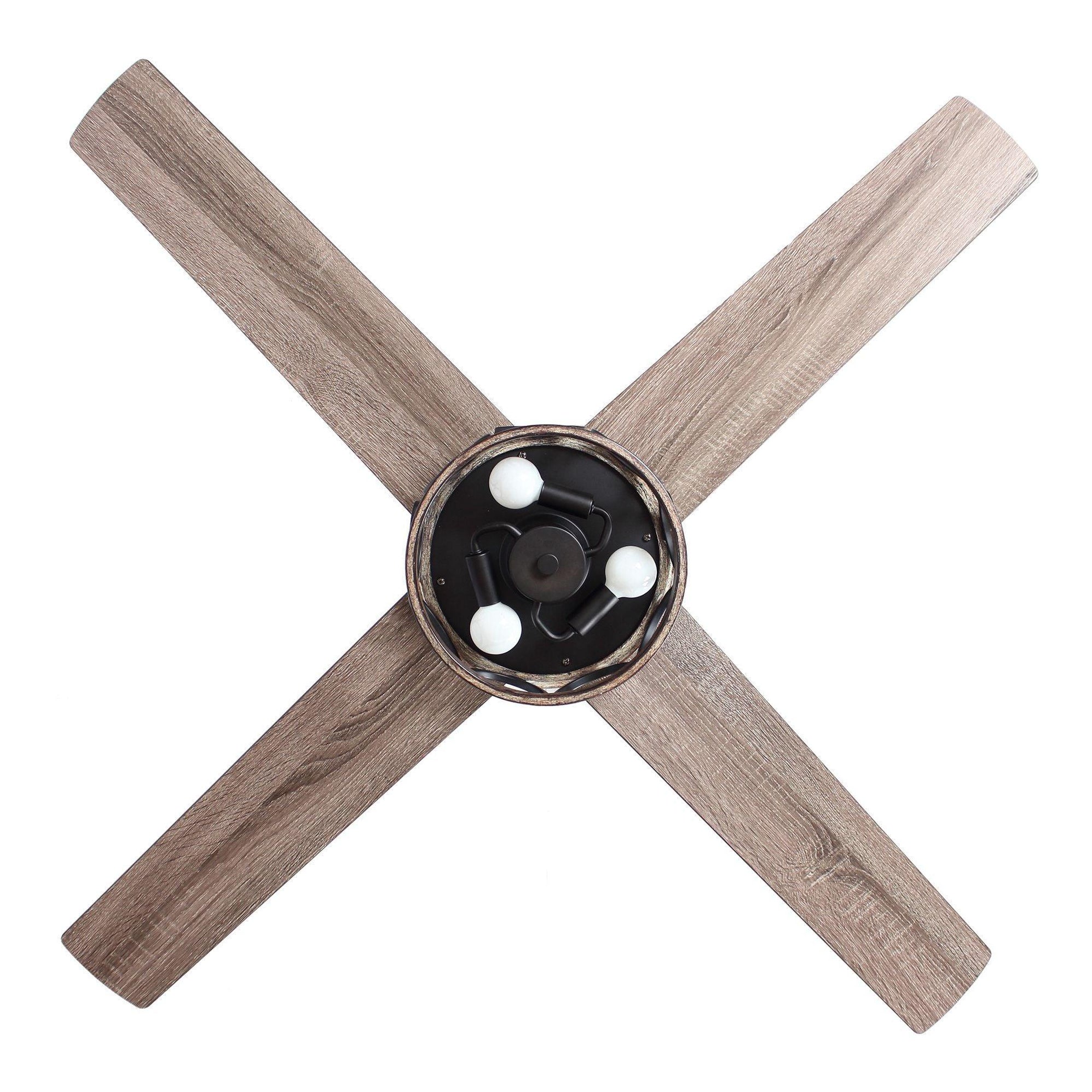 52" Kashmir Farmhouse Downrod Mount Reversible Ceiling Fan with Lighti ...